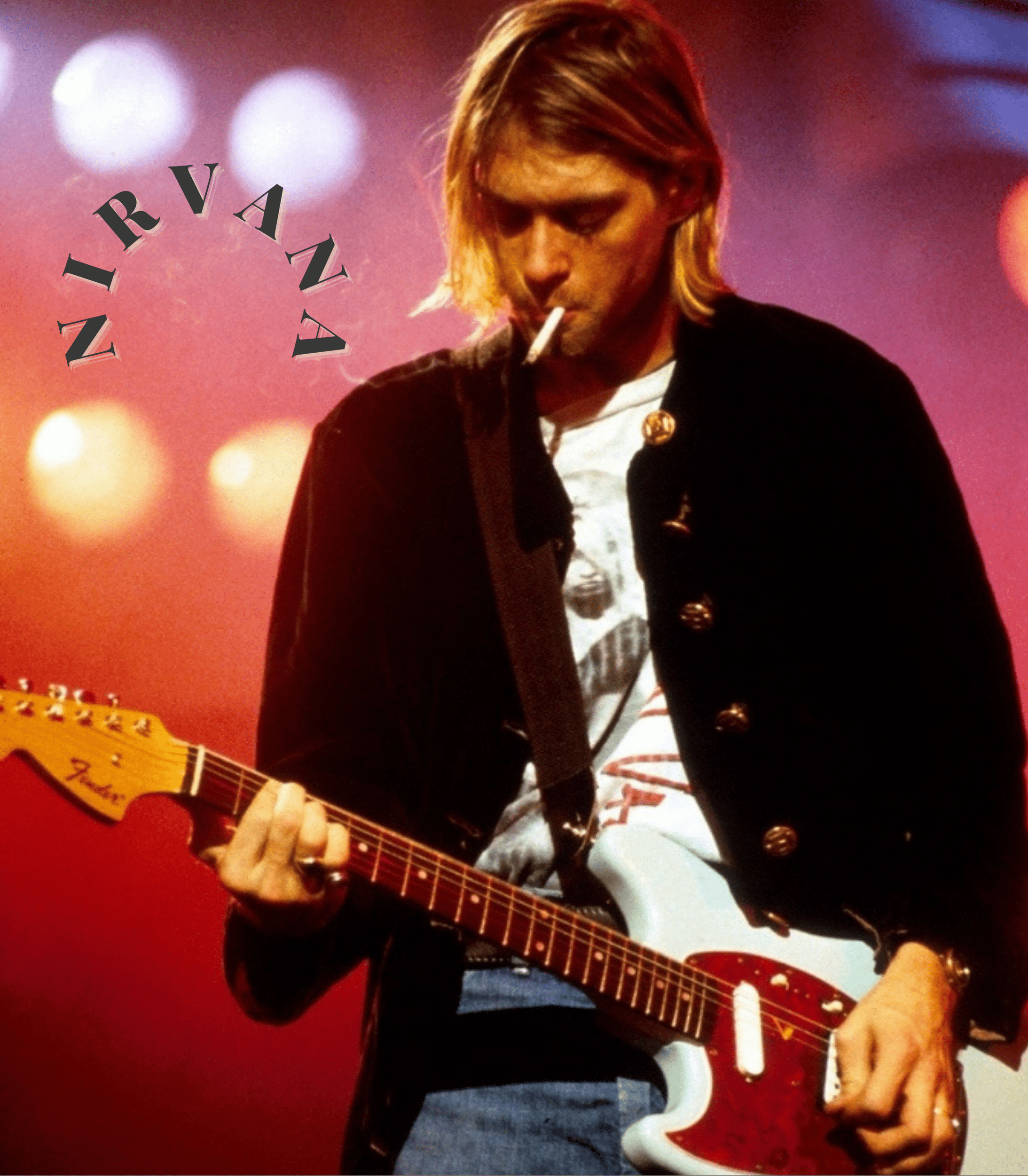 Nirvana Kurt Cobain Wall Art | Glass Framed Poster For Bedroom, Boy's ...