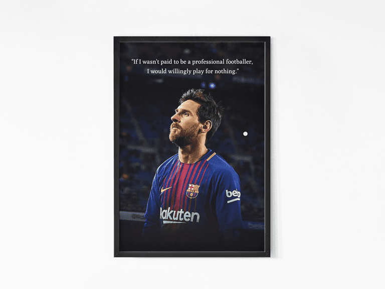 Iconic Lionel Messi Inspirational Quote Wall Art | Glass Framed Poster ...