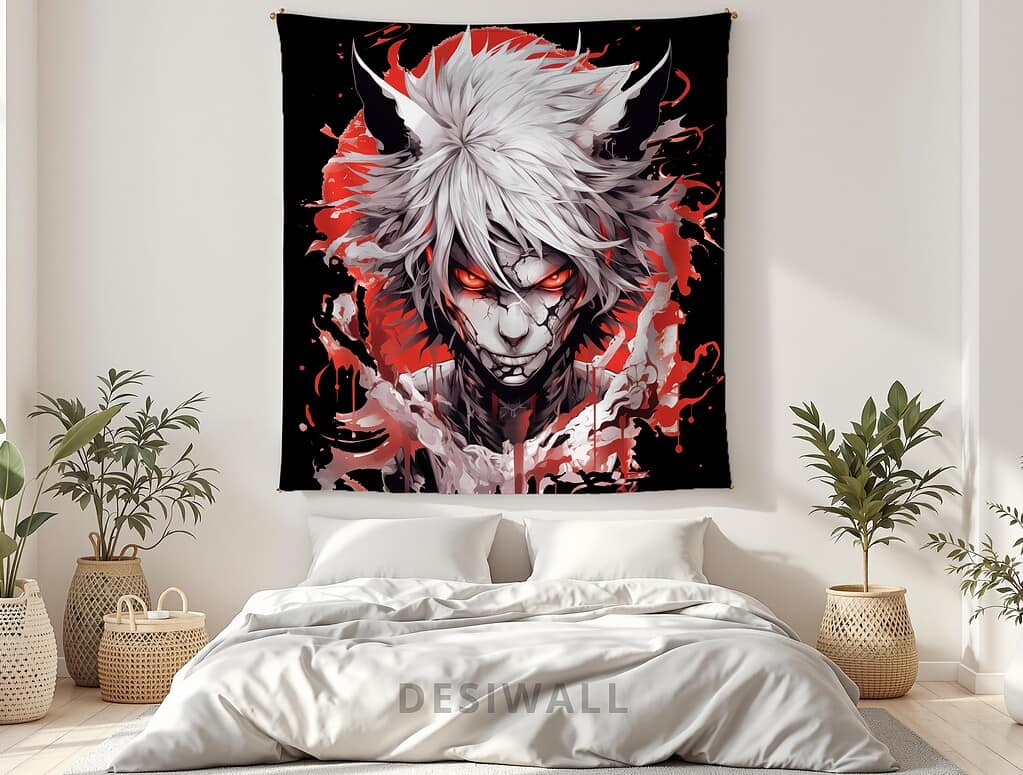 Buy Black Clover Fierce Anime Tapestry | Kids Room Wall Tapestry